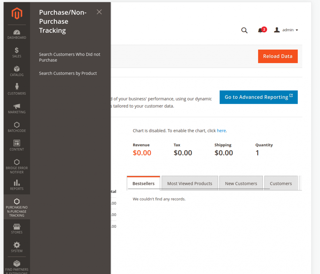Purchase/Non-Purchase Tracking - Bridge Store